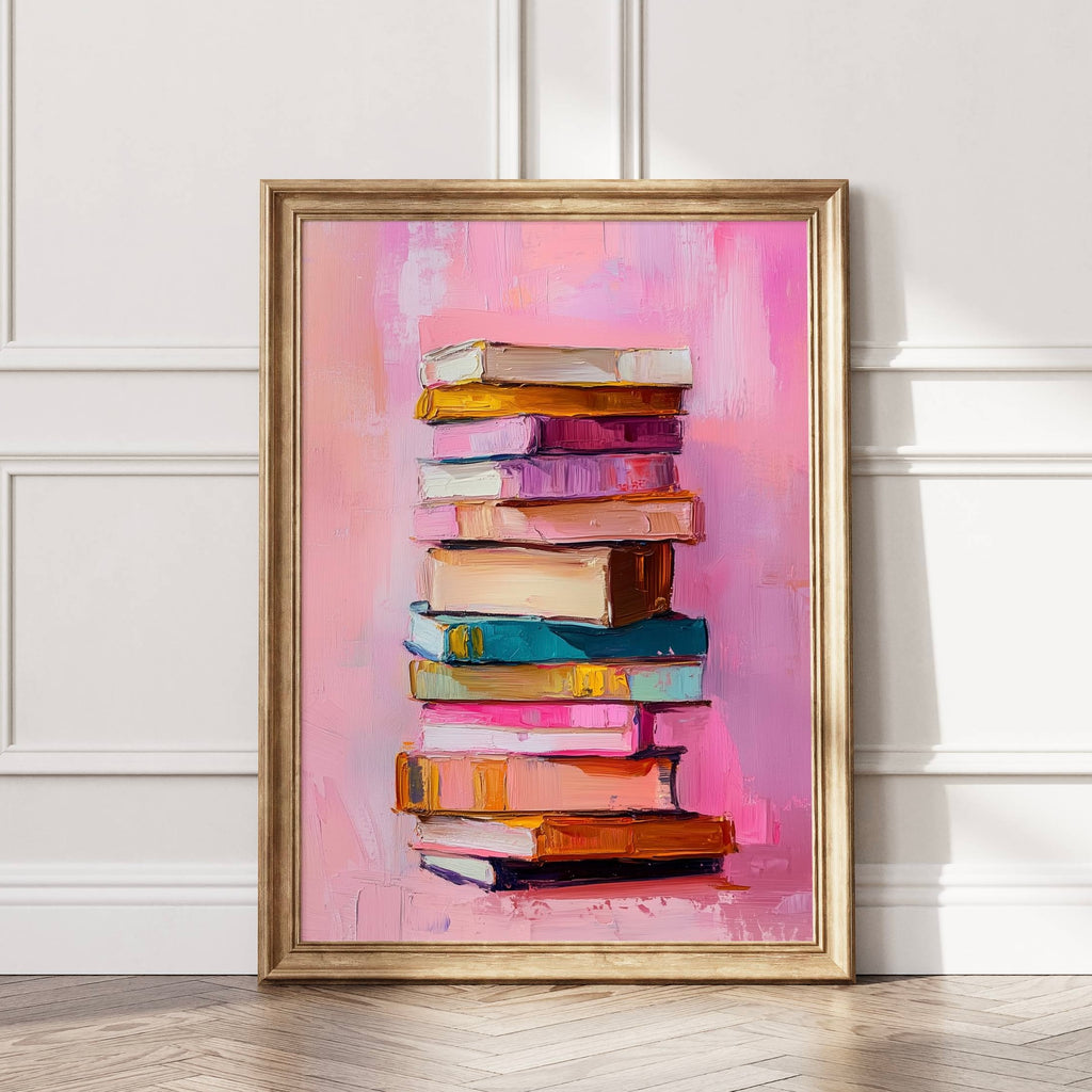 Stacked books Poster – The Art Snob